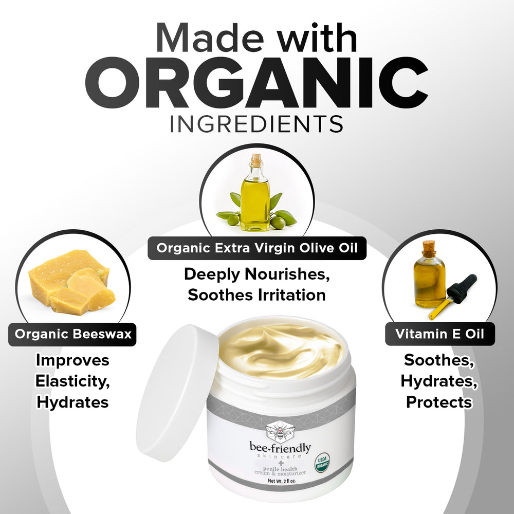 Organic Penile Health Creme, USDA Certified Cream, Natural Moisturizer